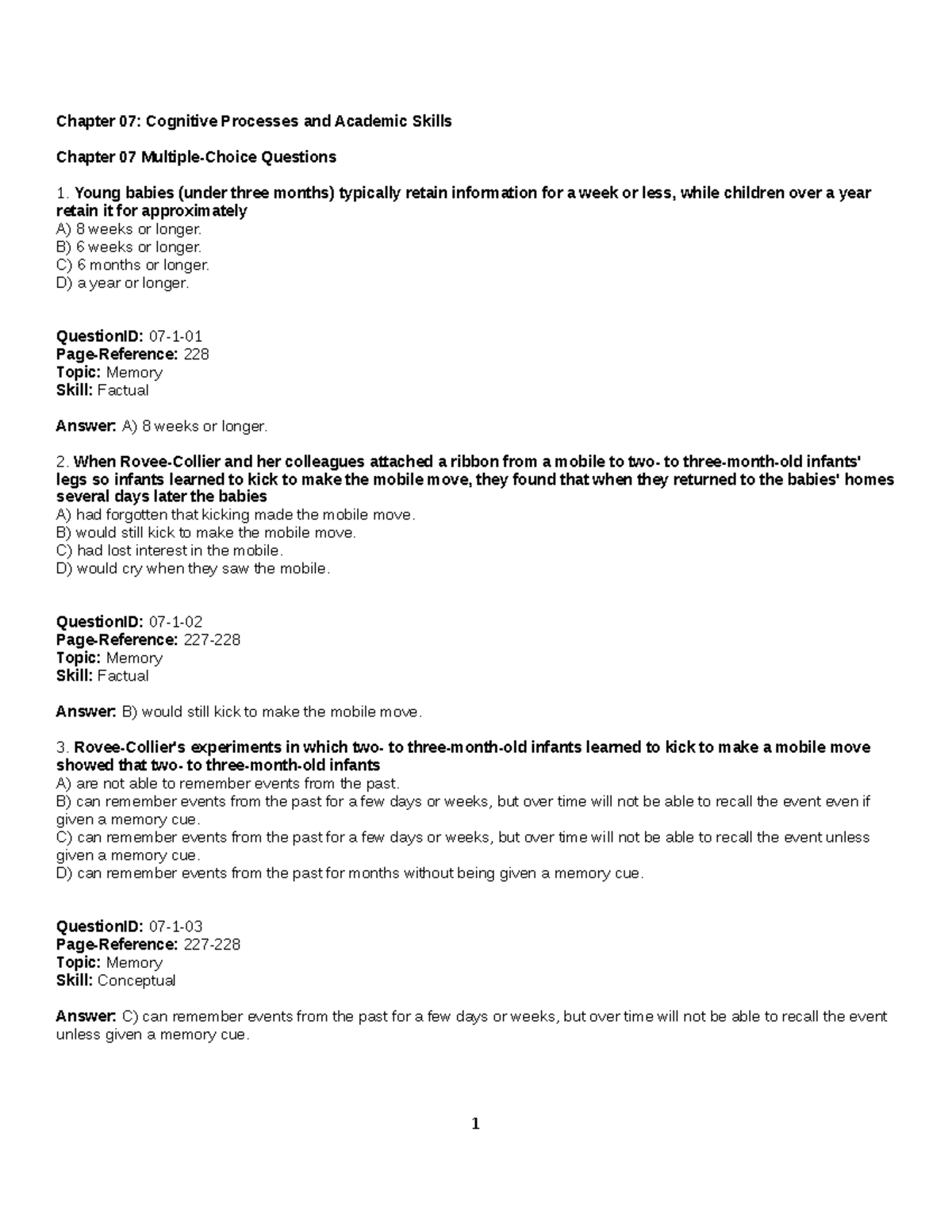 Chapter 07 Cognitive Processes and Academic Skills - PSYCH 2040 - UWO ...