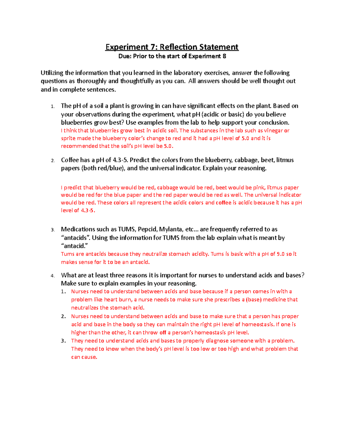 Experiment 7 Reflective Statement - Experiment 7: Reflection Statement ...