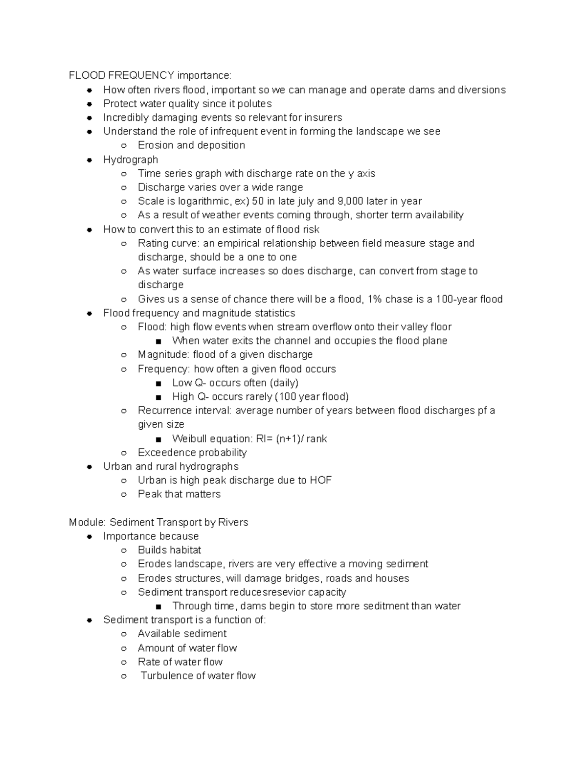 Flood notes - FLOOD FREQUENCY importance: How often rivers flood ...
