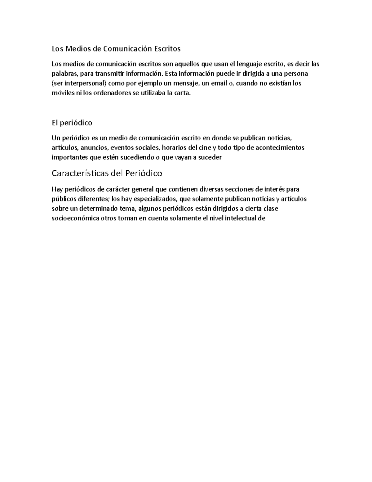 Los Medios de Comunicación Escritos - Los Medios de Comunicación ...
