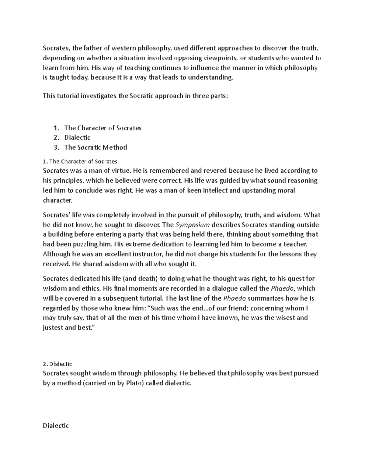 Course study materials 2 - Socrates, the father of western philosophy ...