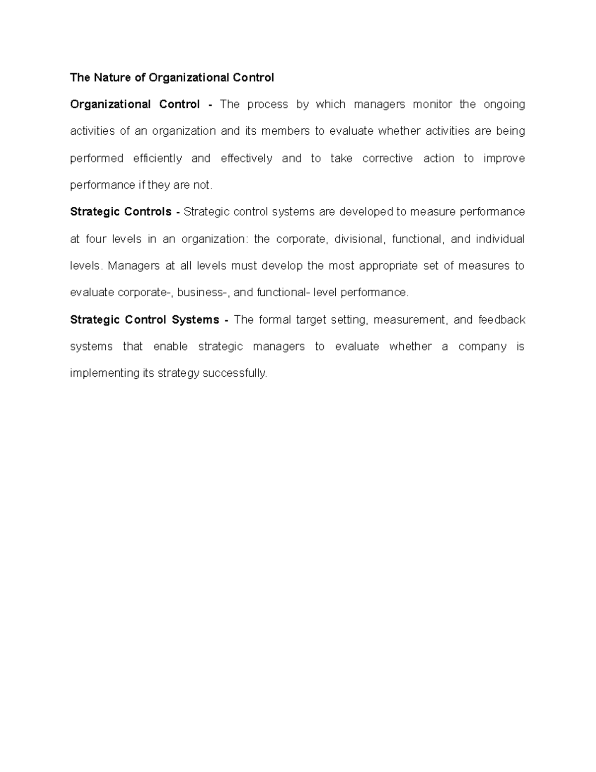 The Nature of Organizational Control - The Nature of Organizational ...