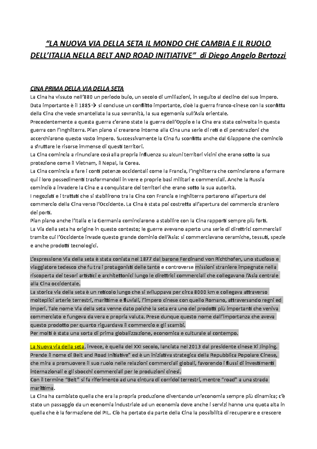 Libro Il mondo che cambia e il ruolo dell'Italia nella Belt and Road ...