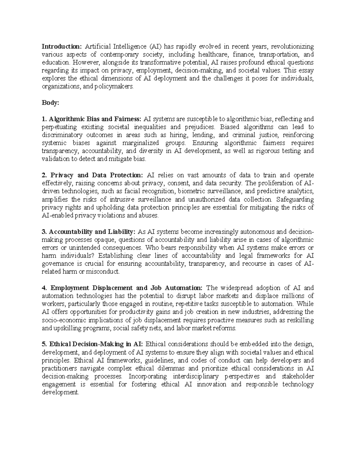 The Ethics of Artificial Intelligence in Contemporary Society ...