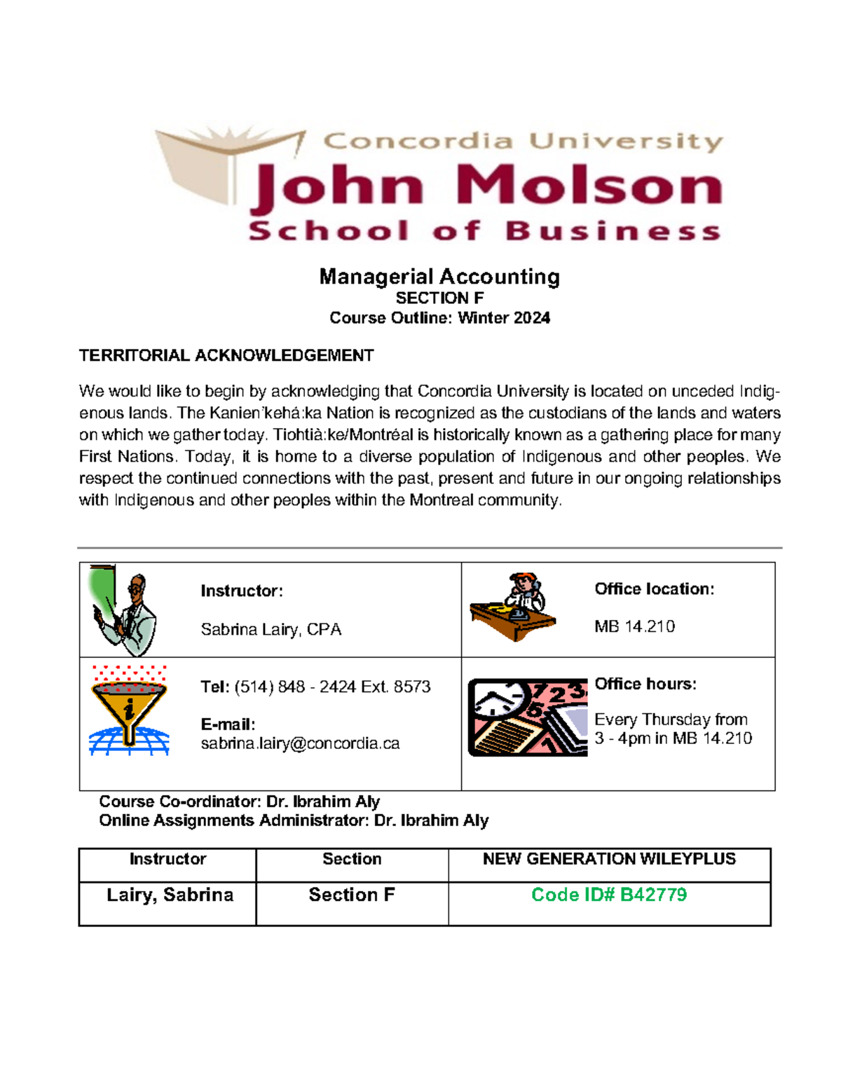 Course Outline Section - Winter - Section-F- Lairy - Managerial ...