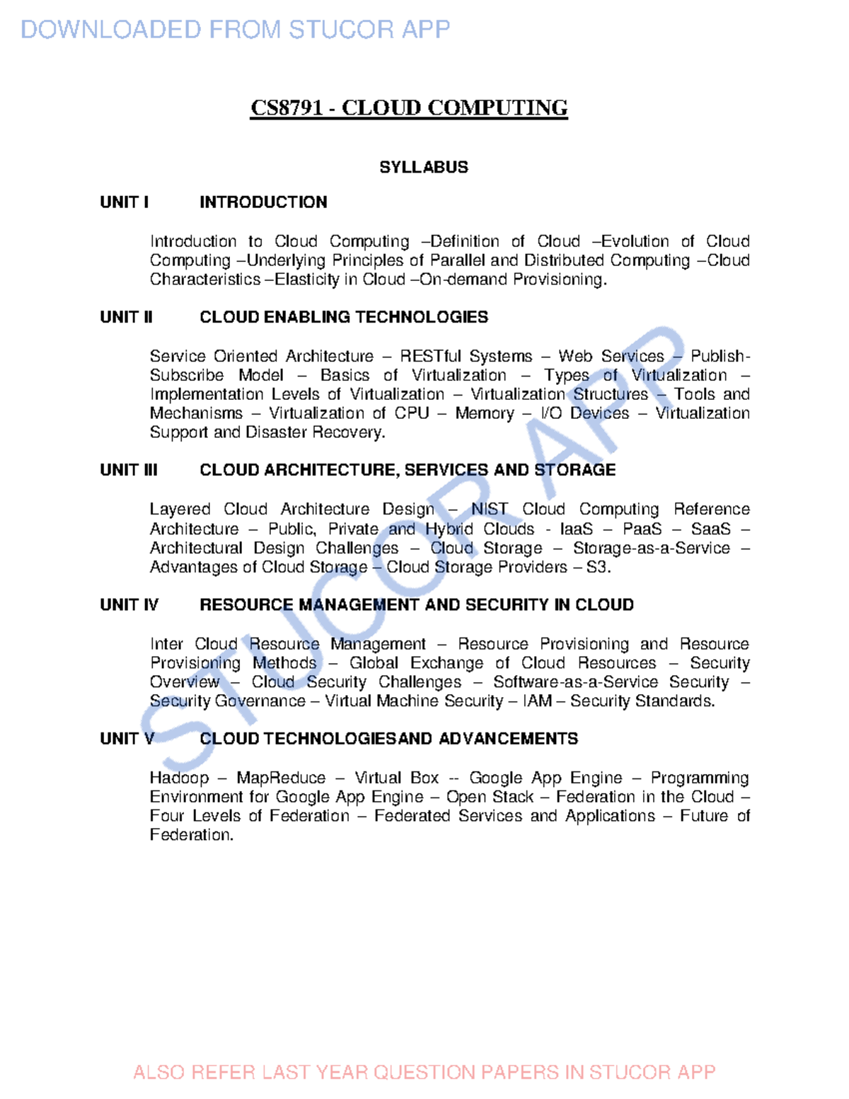 Stucor CS8791-DC - This is computer network - CS8791 - CLOUD COMPUTING ...