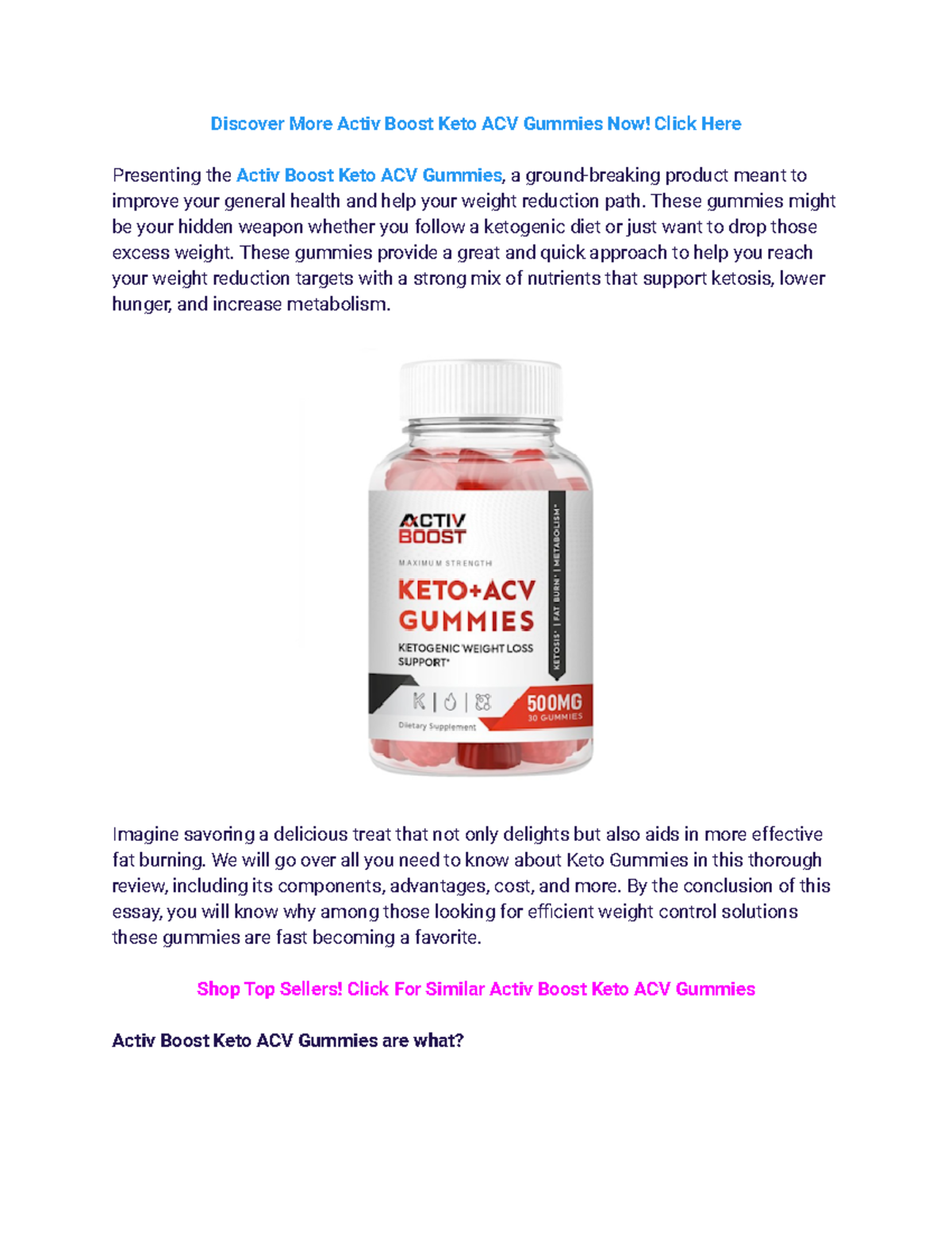 Activ Boost Keto ACV Gummies Harness the Power - Discover More Activ ...