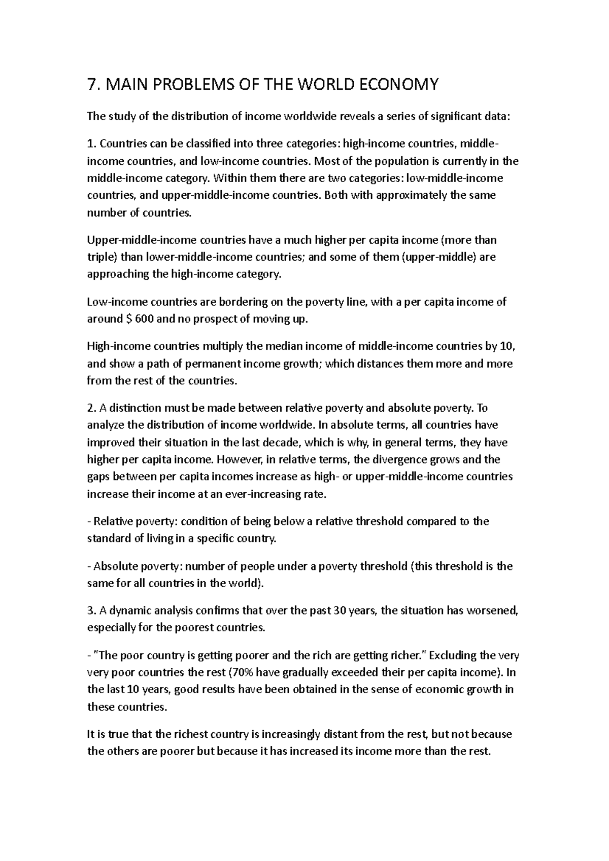 Lesson 9 Environmental Economics - 7. MAIN PROBLEMS OF THE WORLD ...