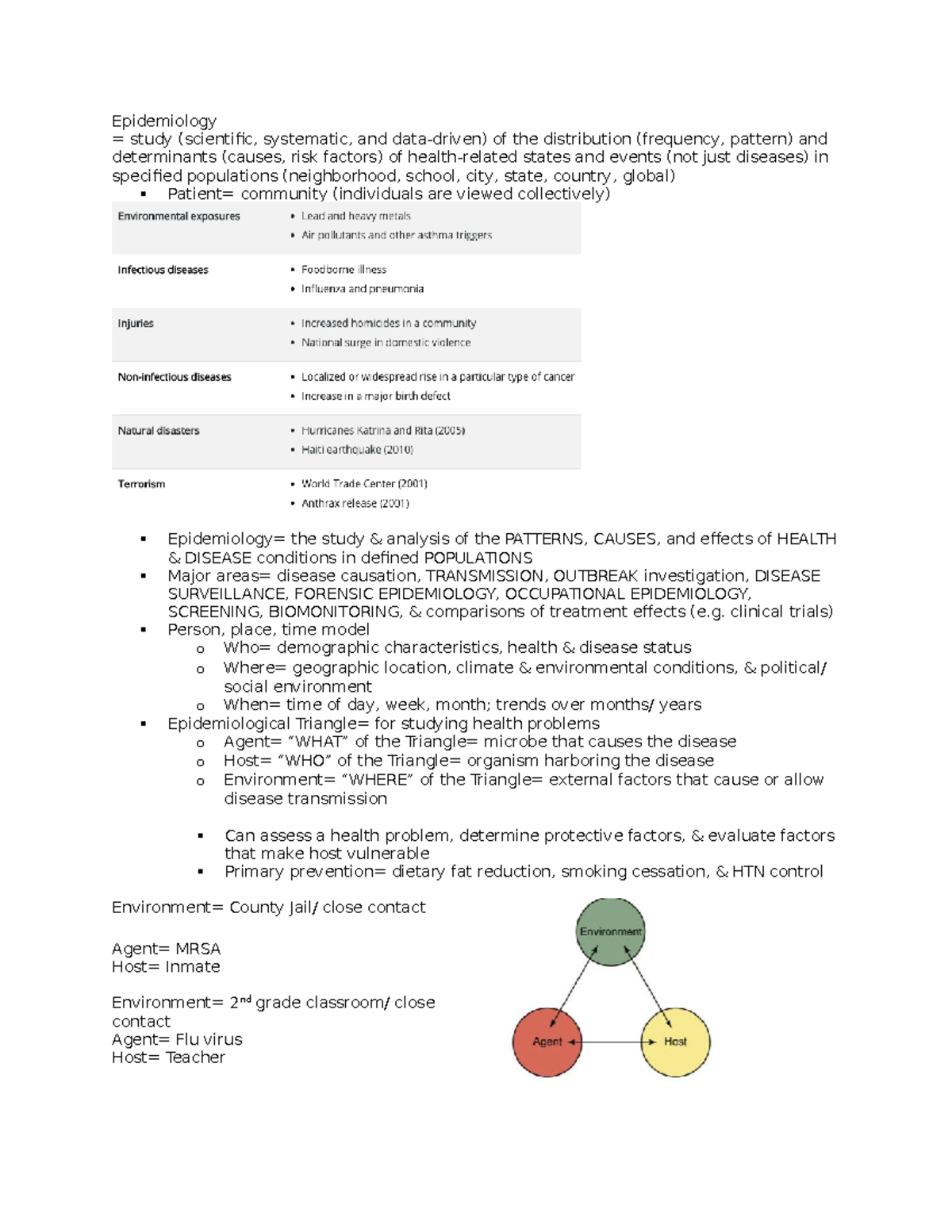 Epidemiology - Lecture notes 1 - Epidemiology = study (scientific ...