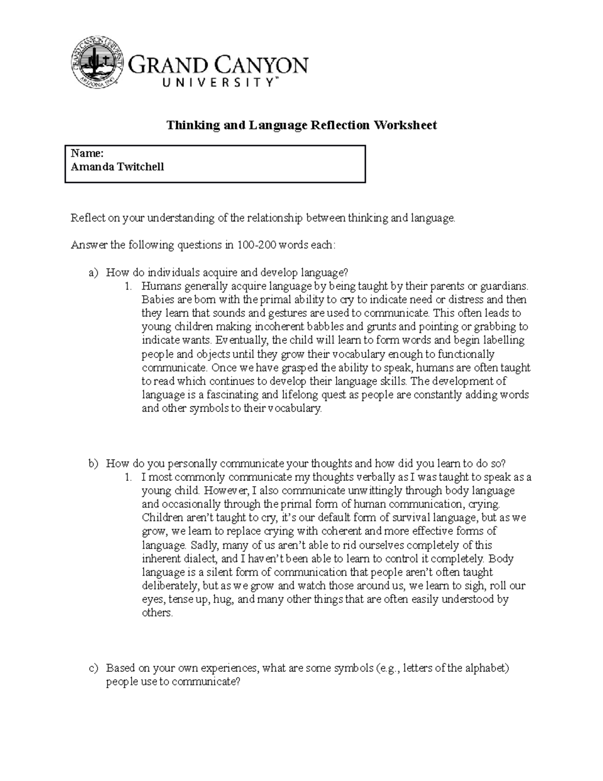 Thinking Language Reflection - Thinking and Language Reflection ...