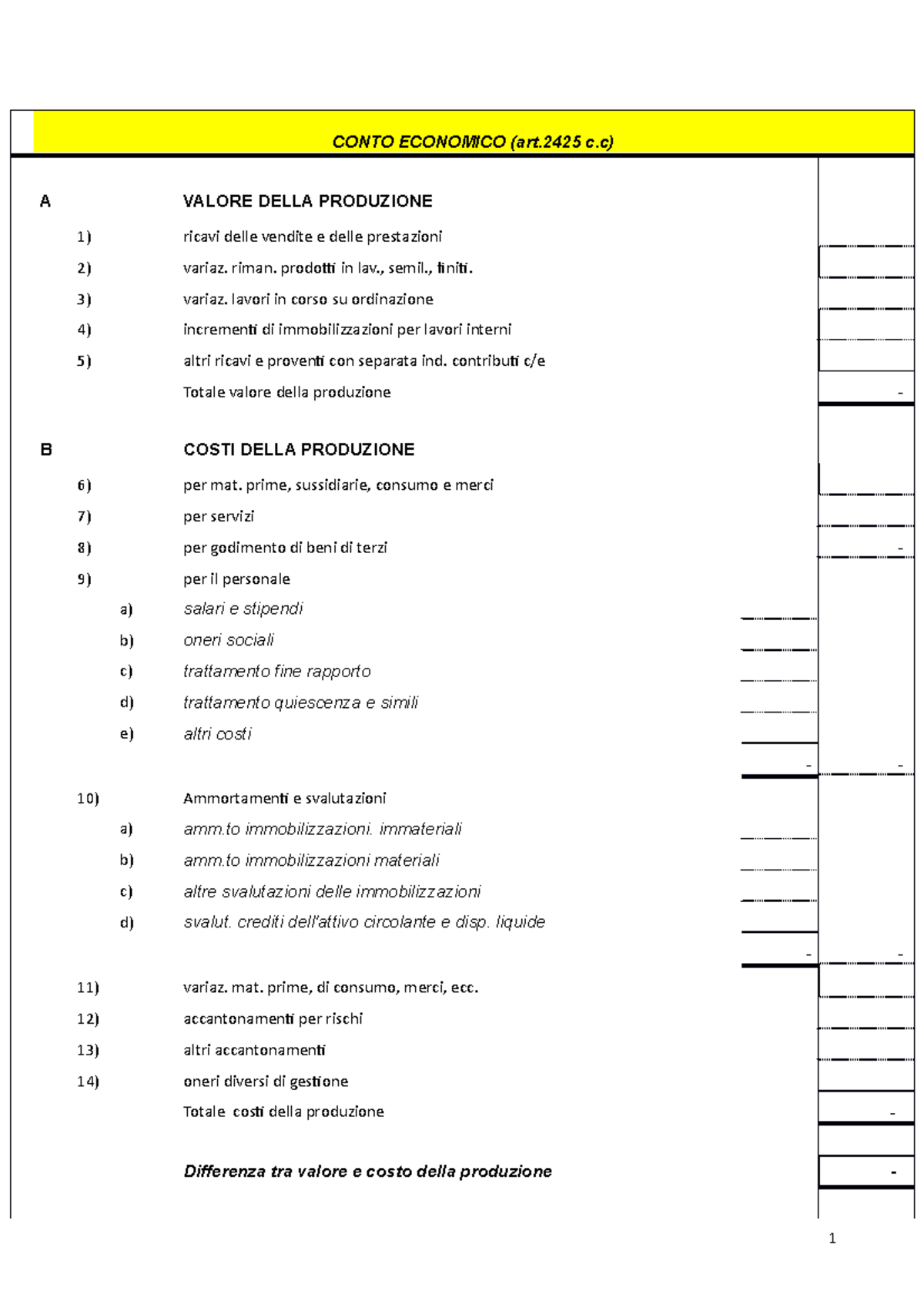 Conto Economico e Stato Patrimoniale da portare sempre - CONTO ...