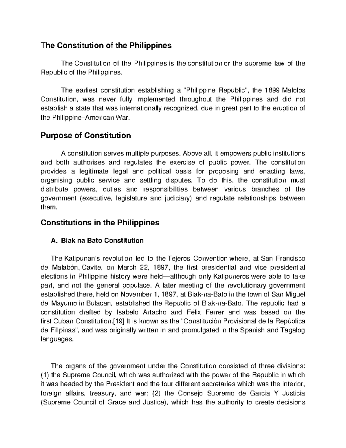 PH Constitution - The Constitution of the Philippines The Constitution ...