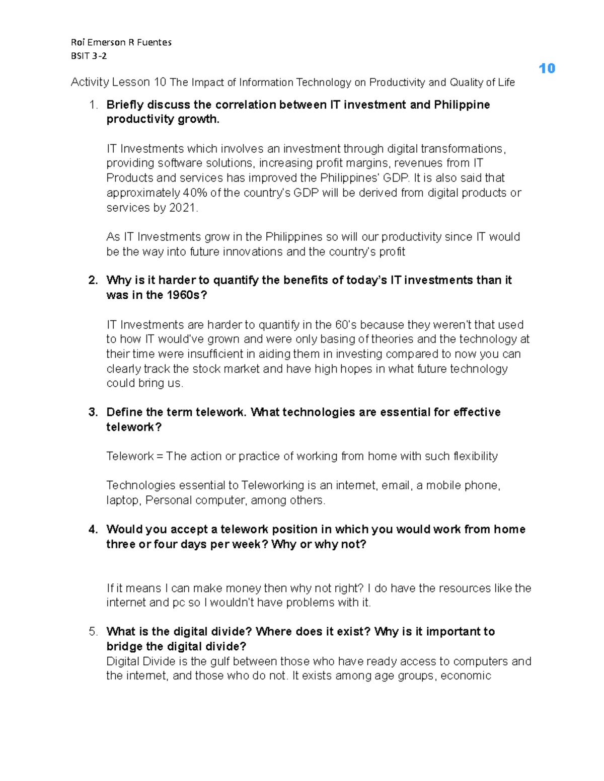 IT12 Social Professional Issues Act10 - Roi Emerson R Fuentes BSIT 3 ...