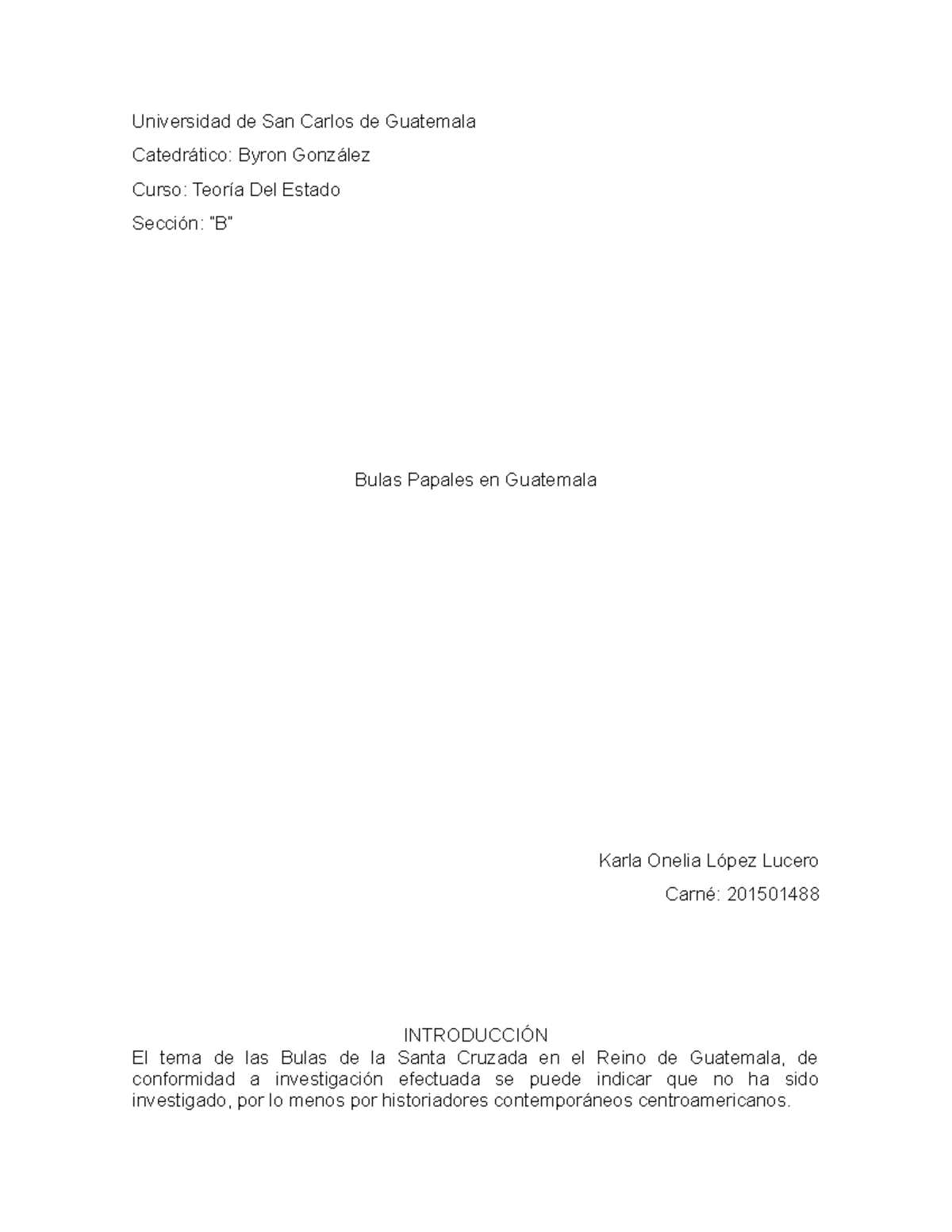 Bulas Papales - Apuntes 1 - Universidad de San Carlos de Guatemala ...