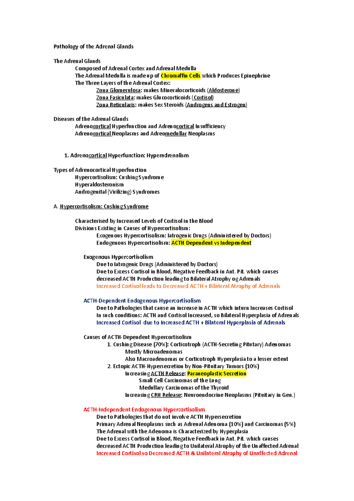 Pathology of the Adrenal Glands - Hypercortisolism: Cushing Syndrome ...