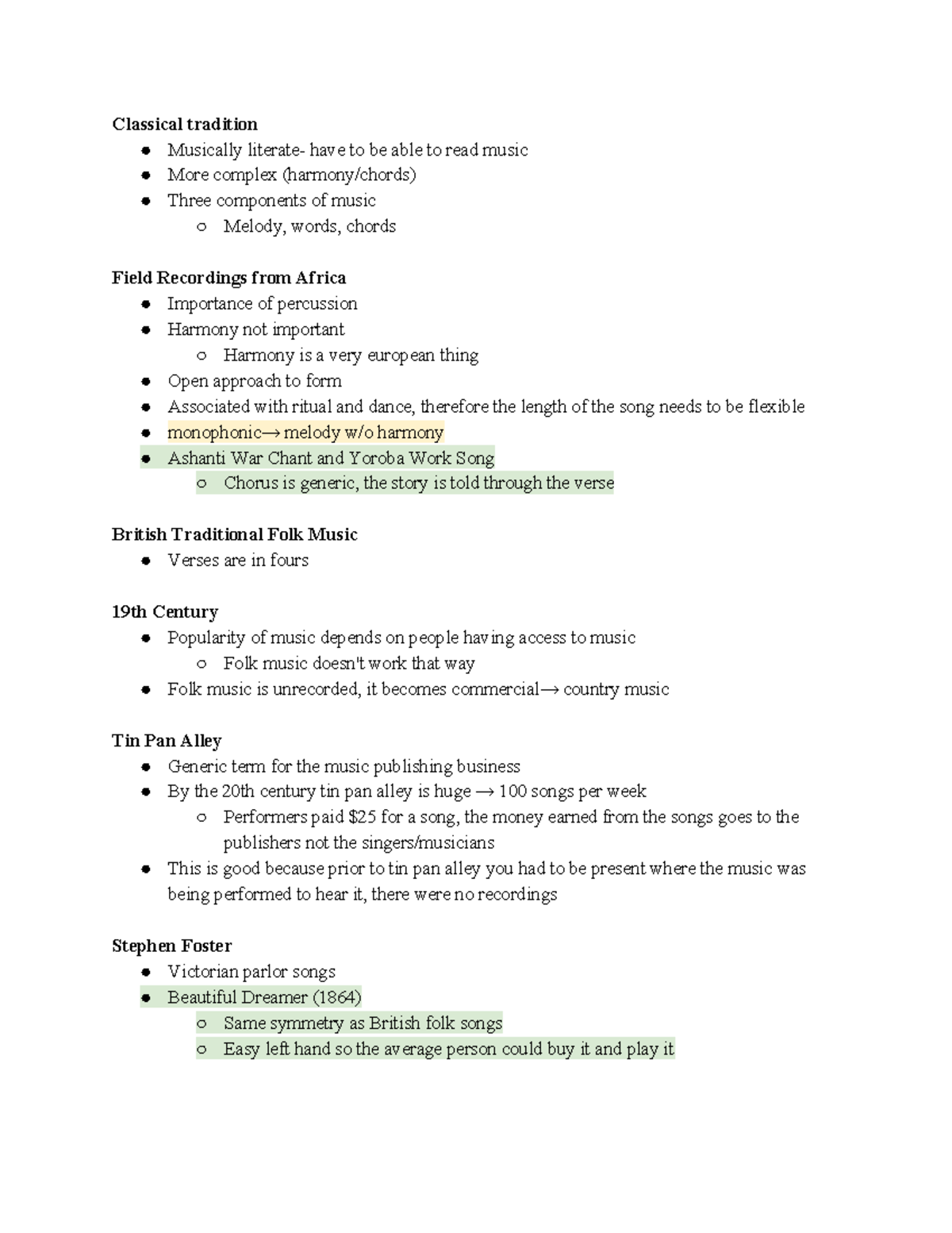 PRS notes lecture 1 - Classical tradition Musically literate- have to ...