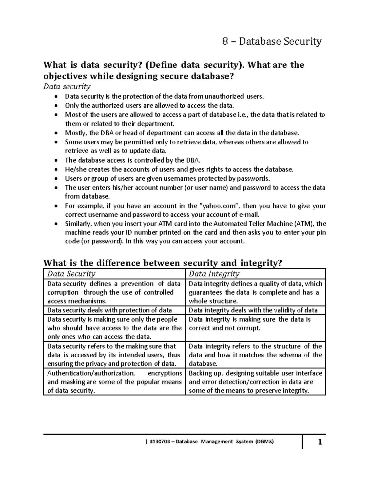 3130703 DBMS GTU Study Material Notes Units 8 What Is Data Security Define Data Security 3130703-dbms-gtu-study-material-notes-units-8-what-is-data-security-define-data-security