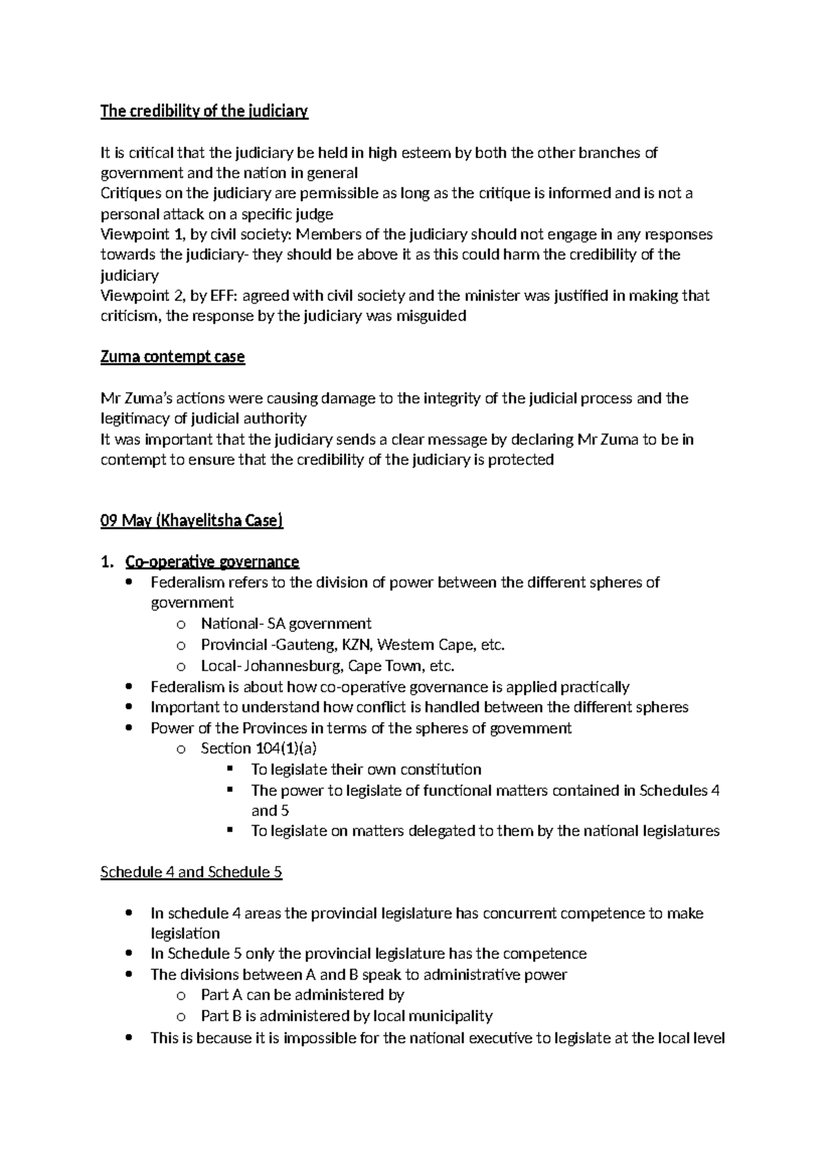 Con Law notes - Summary Constitutional Law: Structures of Government ...