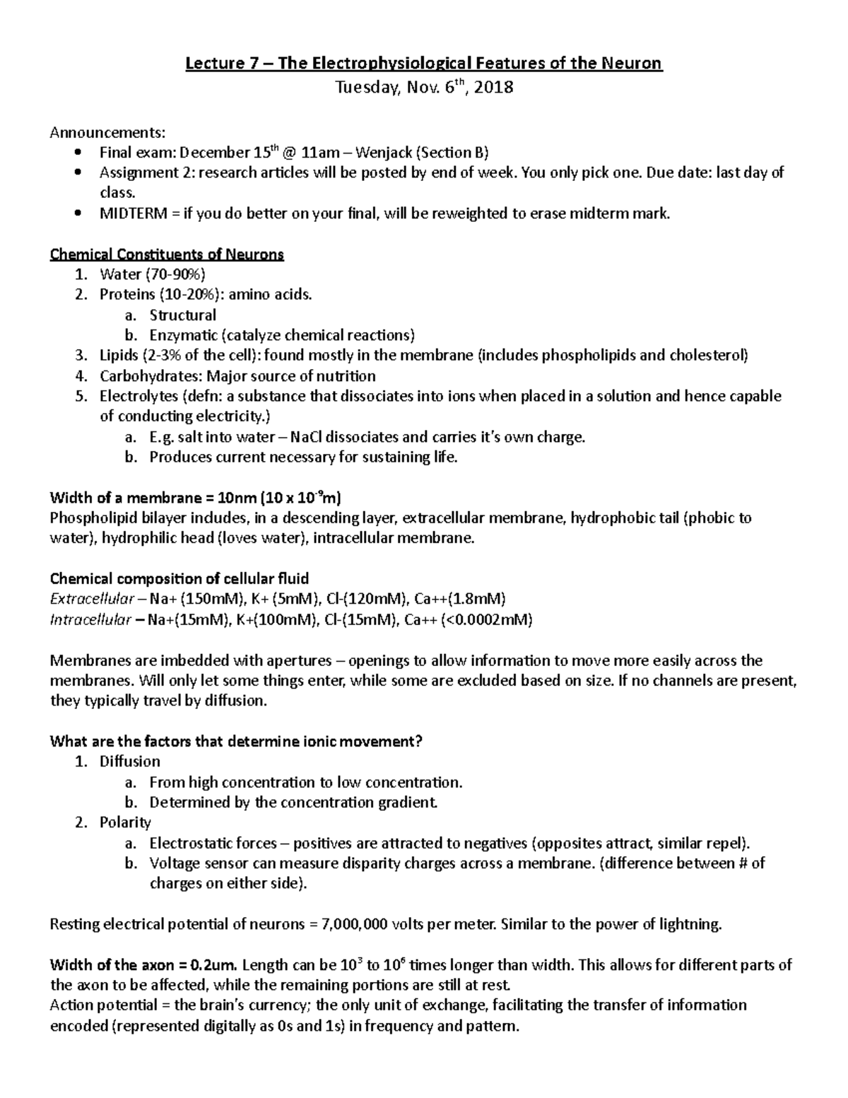 Lecture 7 - Professor Neil Fournier - Lecture 7 – The ...