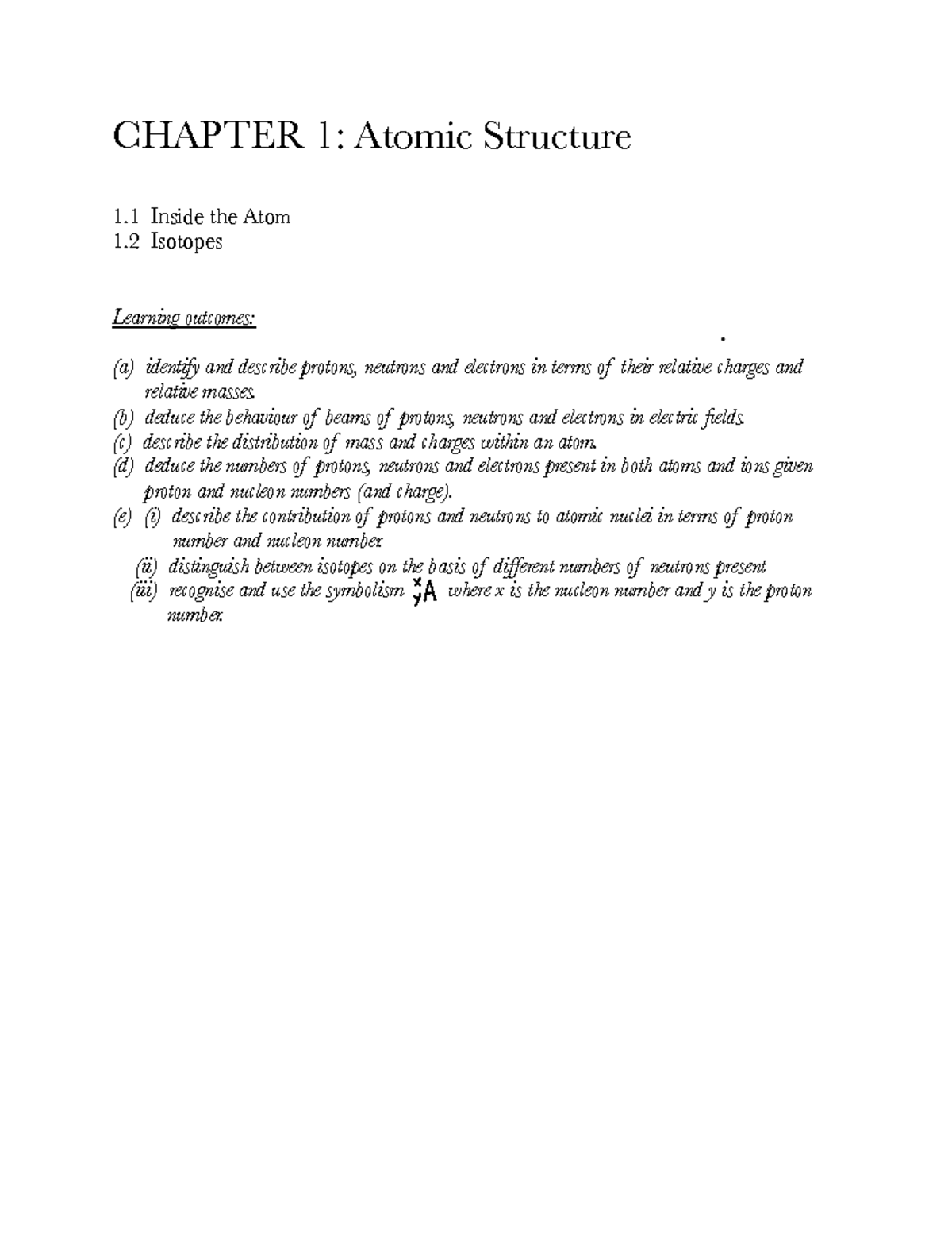 Chemistry AS Combined Revision Notes - CHAPTER 1: Atomic Structure 1 ...