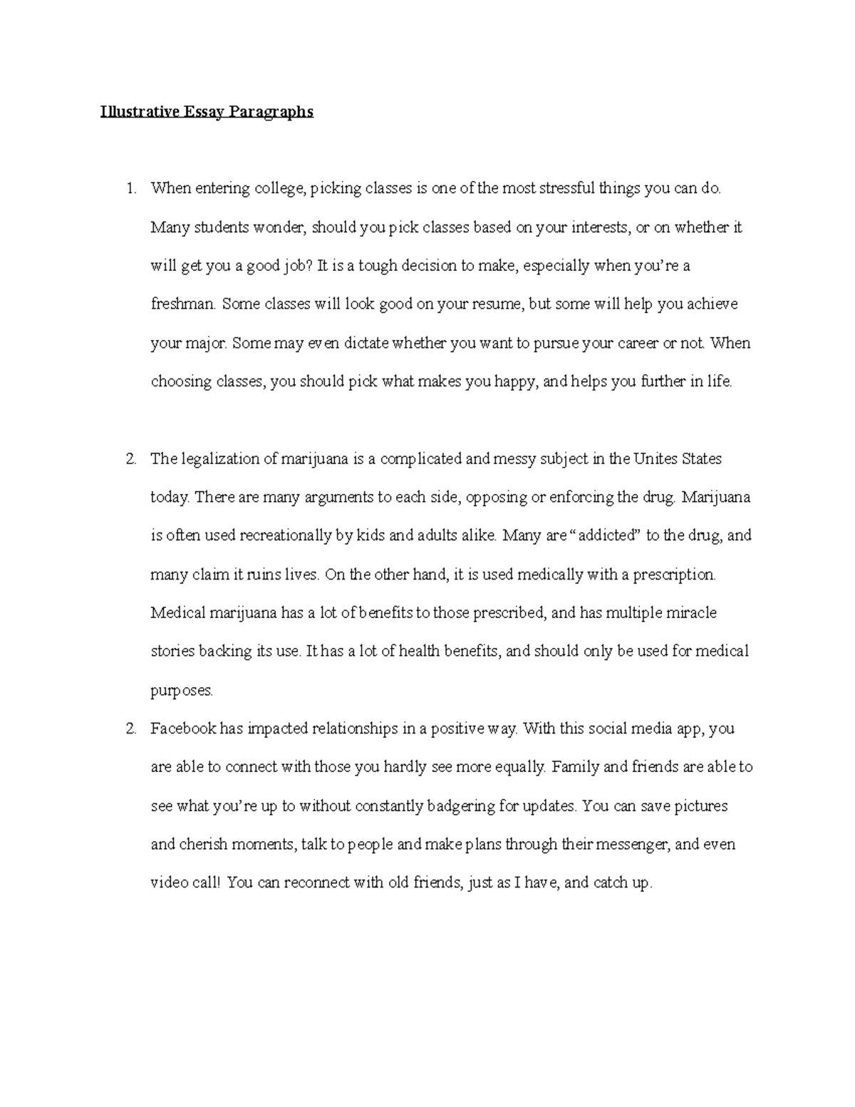 Illustrative Essay Paragraphs - Illustrative Essay Paragraphs When ...