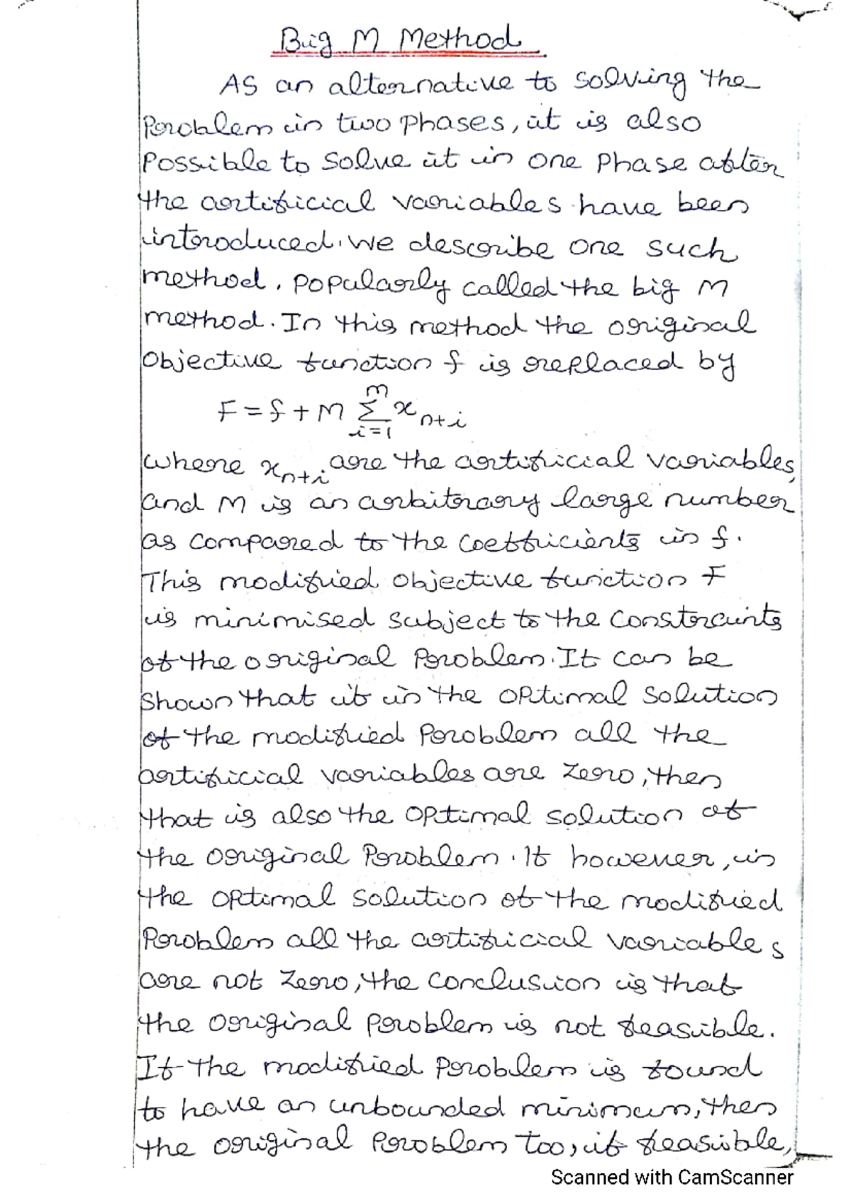 Big M method - it's a lecture notes - Management optimization ...