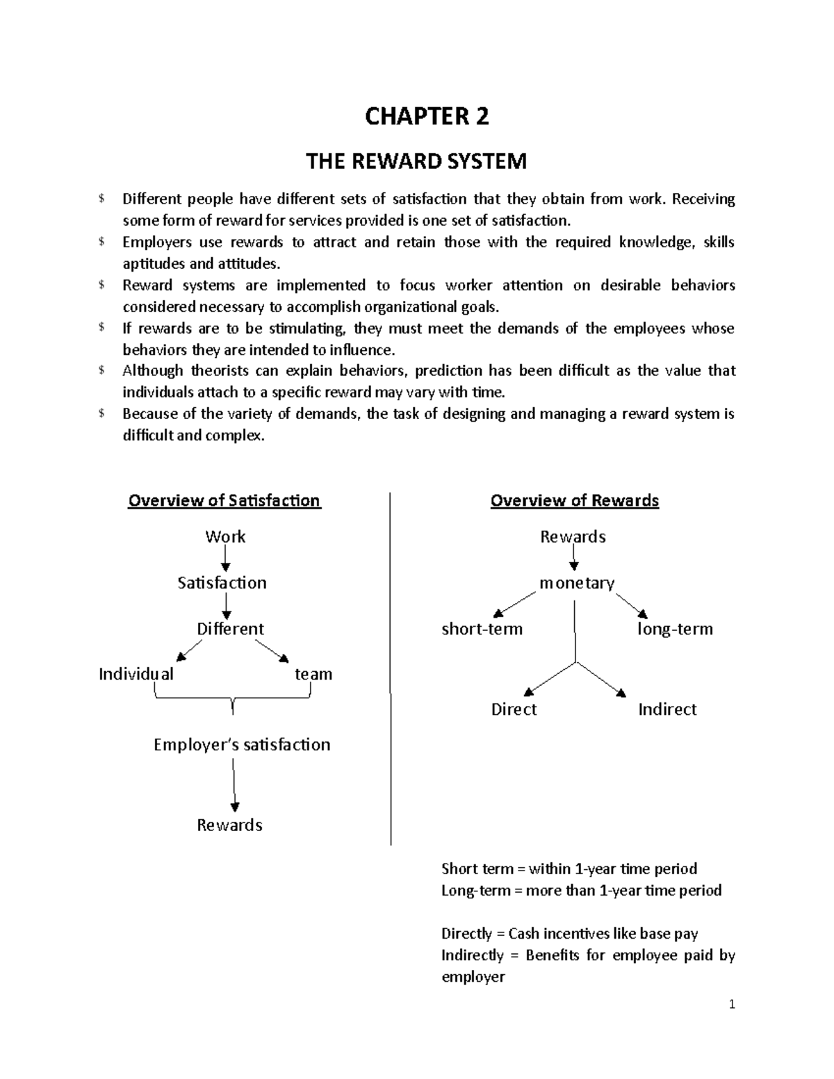 Chapter 2 THE Reward System - CHAPTER 2 THE REWARD SYSTEM Different ...
