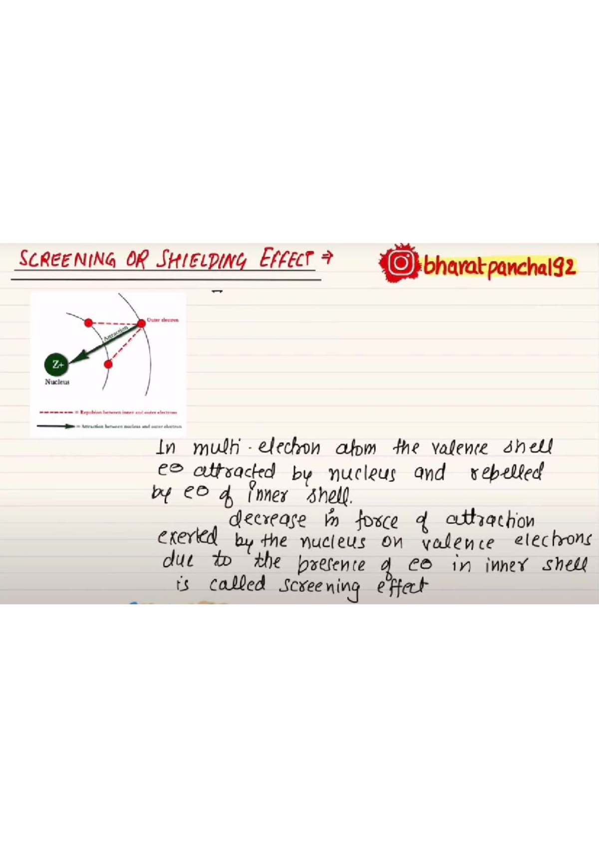 Periodic properties - Notes - SCREENING OR SHIELDING EFFECT O ...