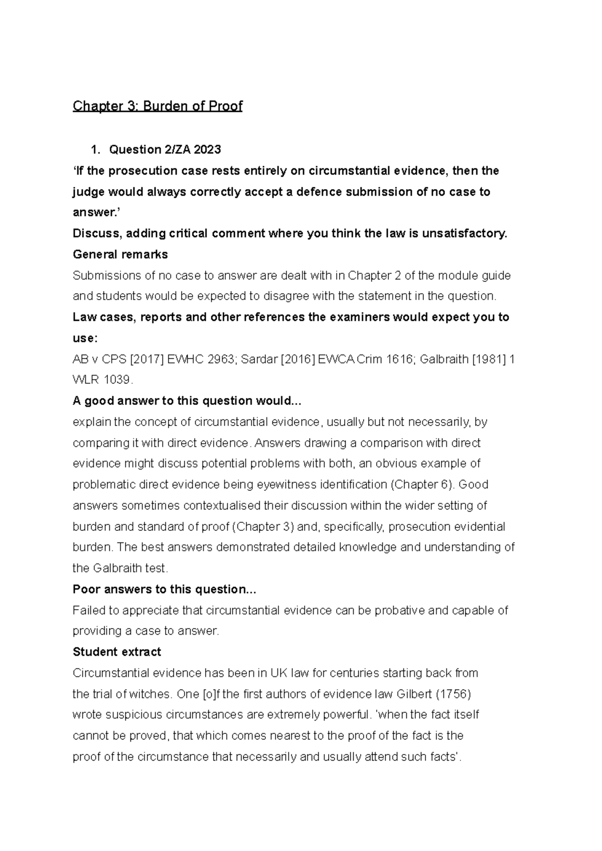 Chapter 3 Burden of Proof - Chapter 3: Burden of Proof Question 2/ZA ...