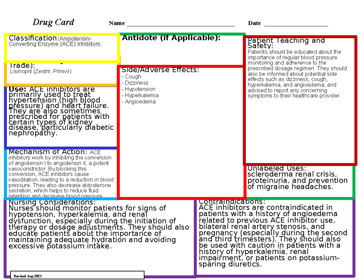 Drug card mod - Drug card #9 - Drug Card Name ...