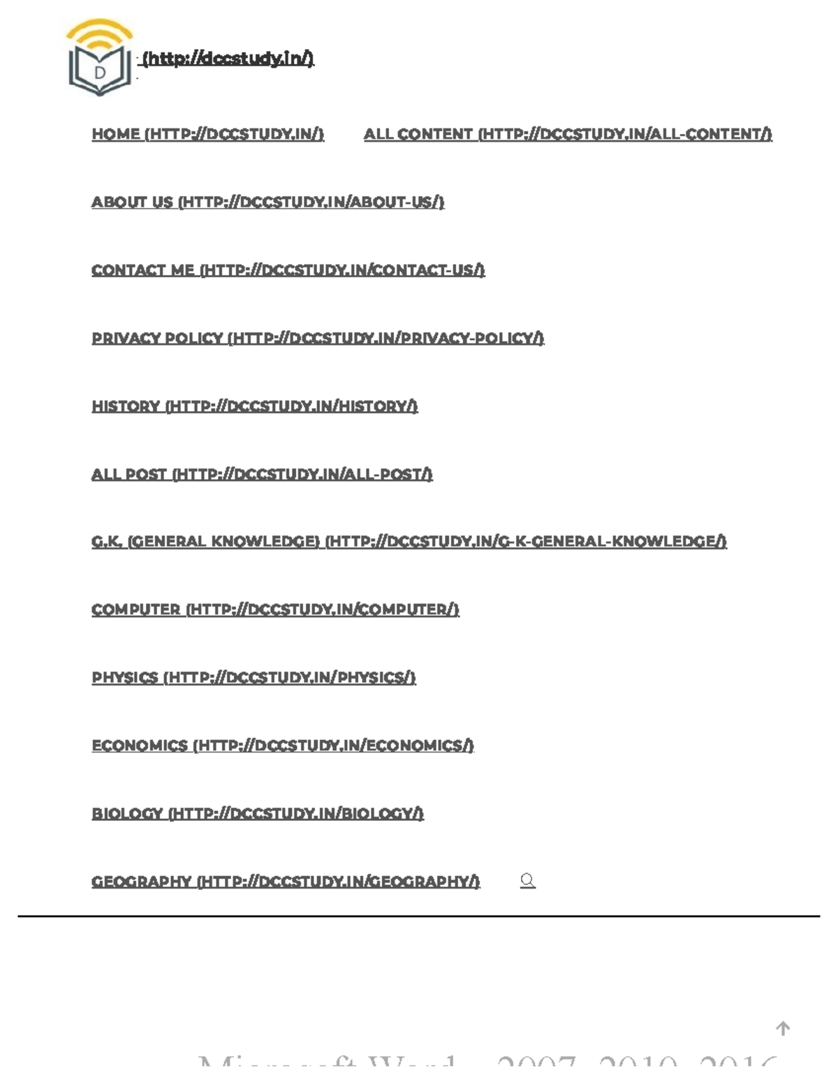 Microsoft Word - 2007 , 2010 , 2016 (Practical Question) - Free Study ...