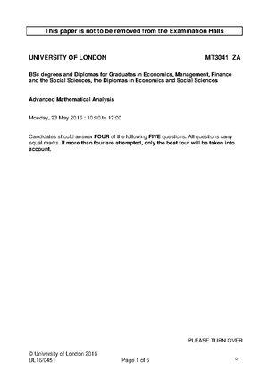 Fullsyllabus - Syllabus - MT3041 - Studocu