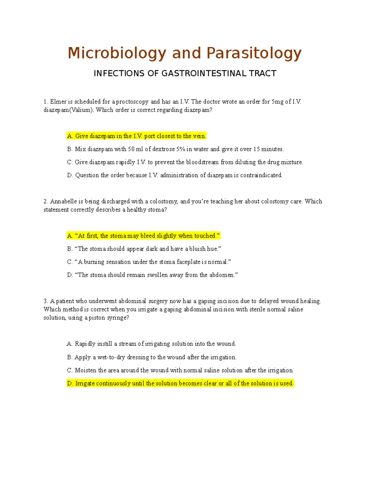 Gastrointestinal Tract 7 - Microbiology and Parasitology INFECTIONS OF ...
