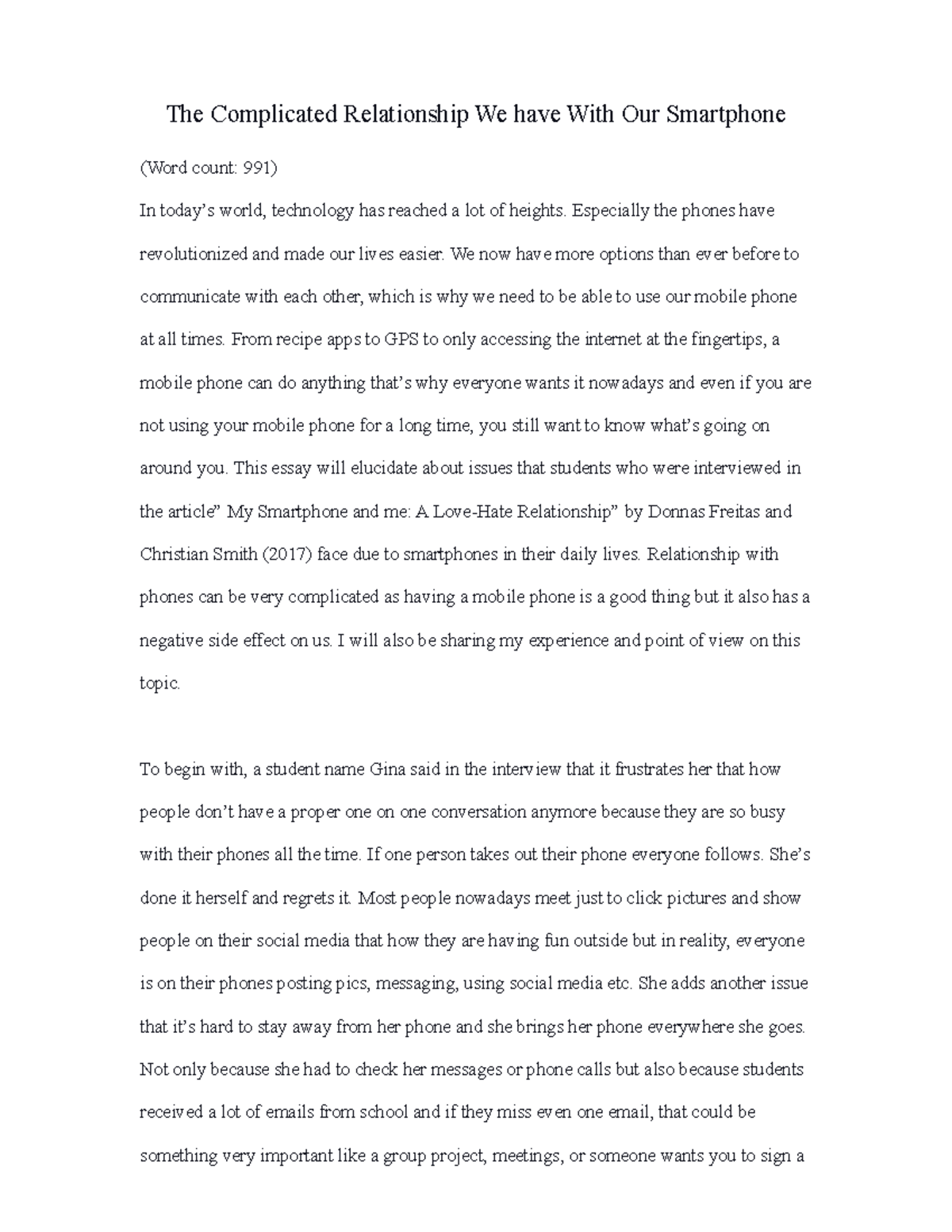 The Complicated Relationship We have With Our Smartphone Essay - The ...