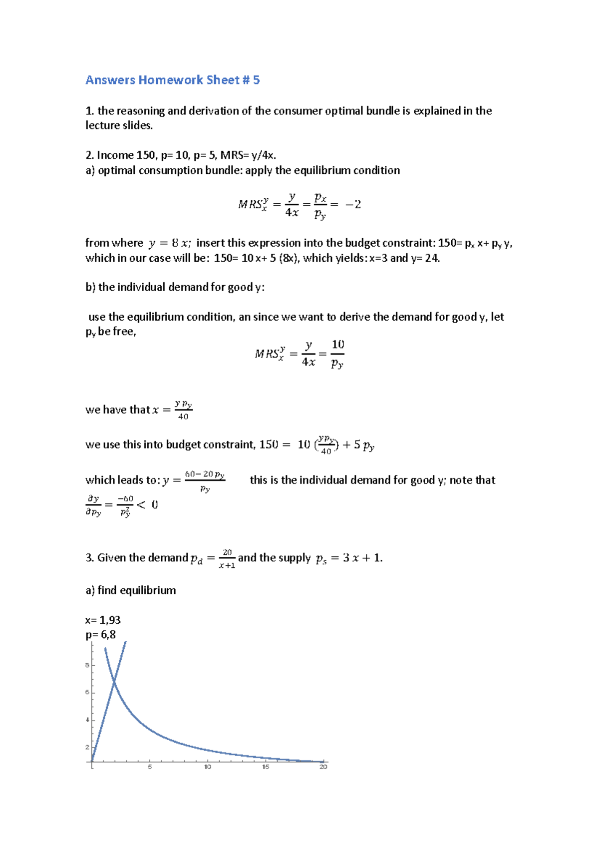 Answers Hwk-5 - Ejercicios de introducción a la economía - Answers ...
