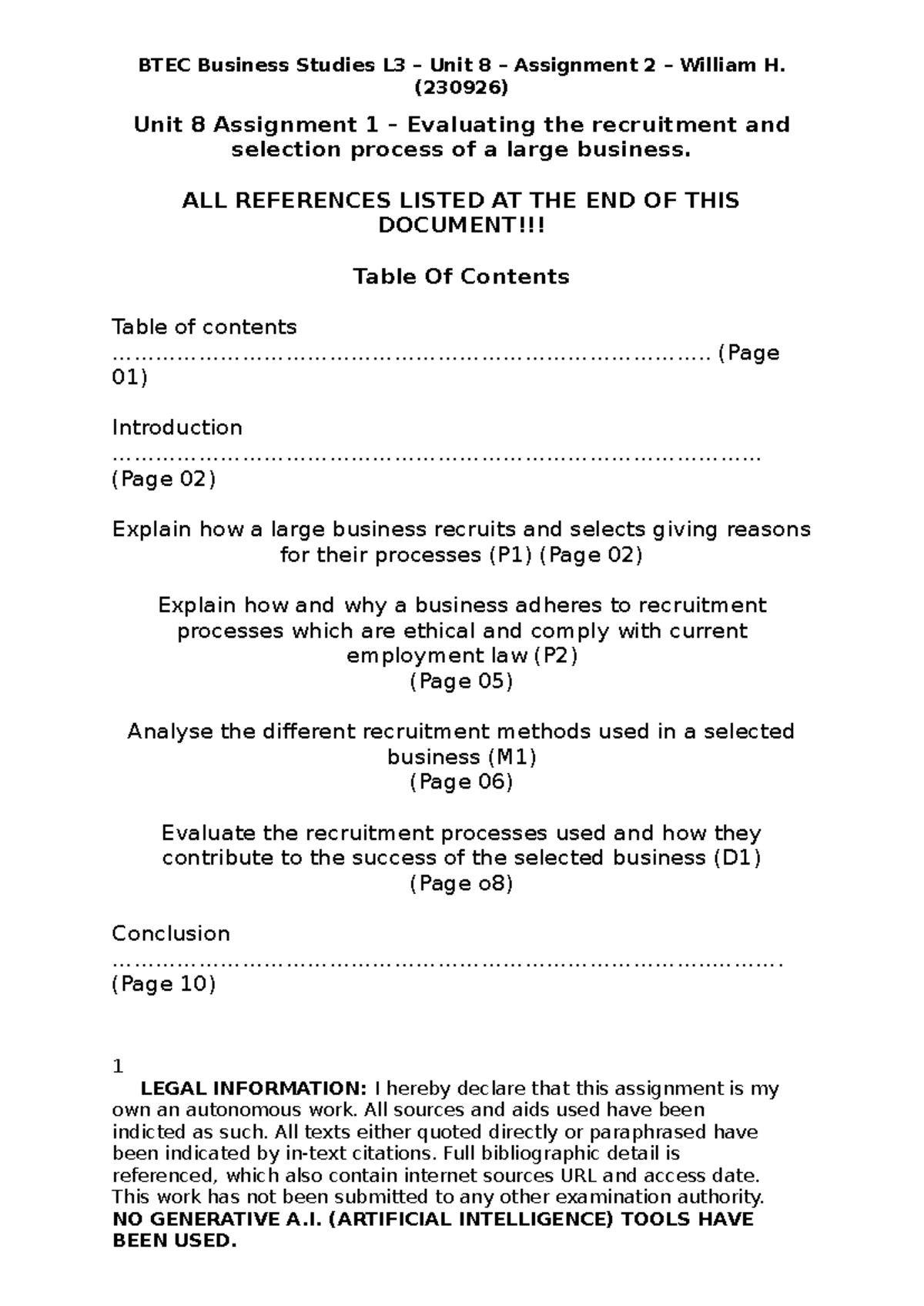 Unit 8 Assignment 1 - Graded Distinction - (230926) Unit 8 Assignment 1 – Evaluating the ...