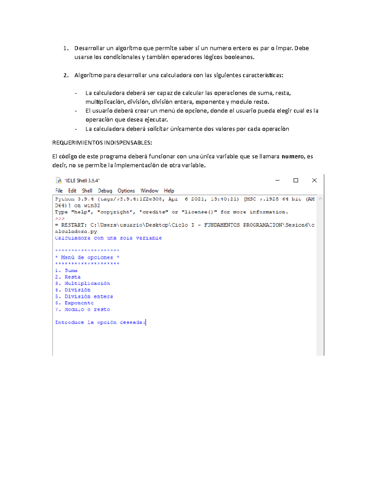 Algoritmos propuestos en clase Python 3.0 - Desarrollar un algoritmo ...