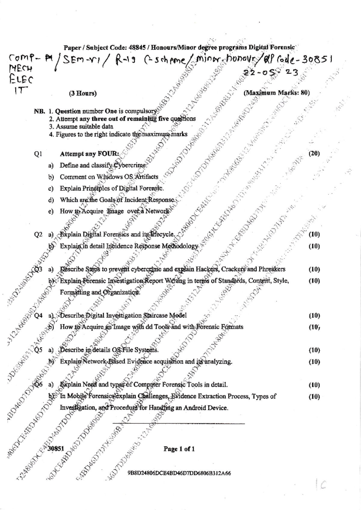 IT - B.E. - SEM VI- IT - REV- 2019 'C' Scheme- MAY 2023 - CoFnf* ft ['{Ecu ErF c lr NB. 1. Q Q ...