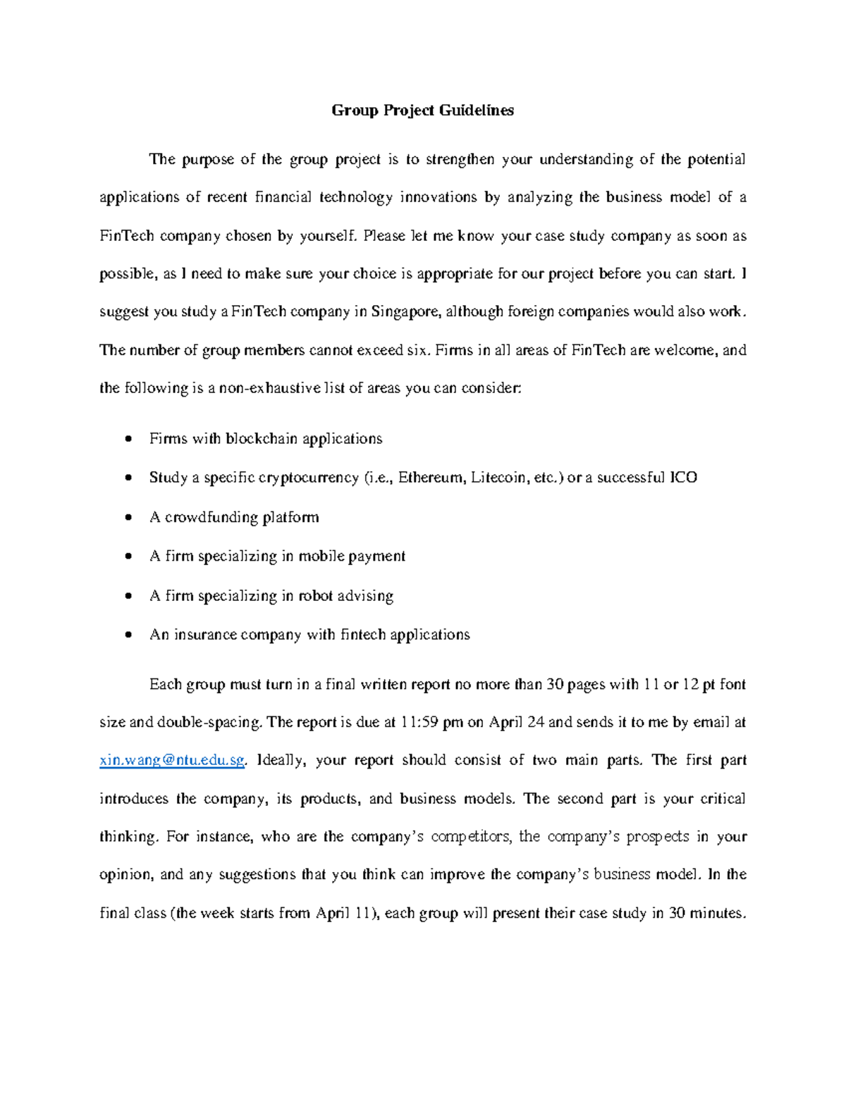 Group Project Guidelines 2022 - Group Project Guidelines The purpose of ...