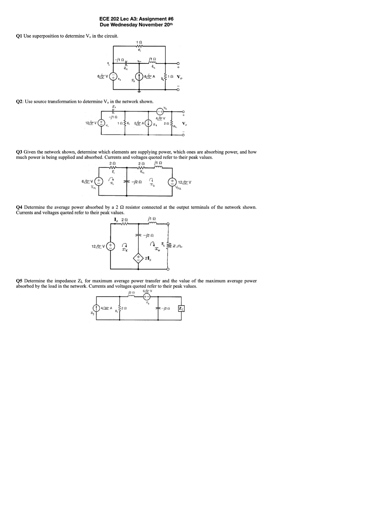ECE202 ass6 - Assignment 6- ECE 202 Fall 2019 - Ece202 - Studocu