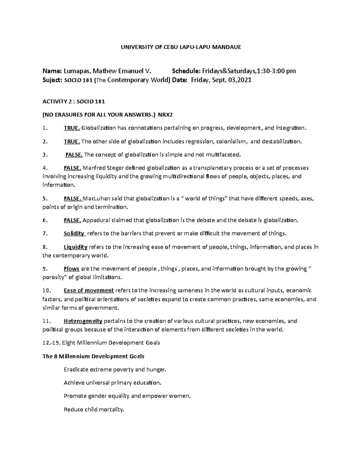 Lumapas Activity 2 - UNIVERSITY OF CEBU LAPU-LAPU MANDAUE Name: Lumapas ...