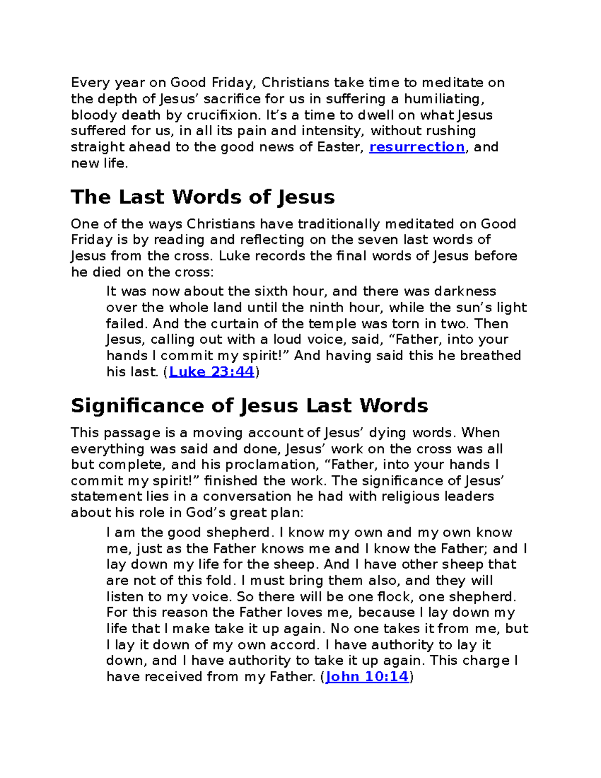 7 last words of Jesus - share - Every year on Good Friday, Christians ...