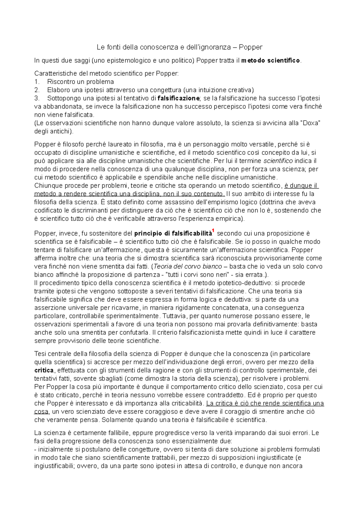 Le fonti della conoscenza e dell - Le fonti della conoscenza e dell ...