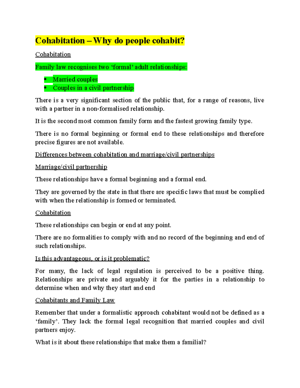 Cohabitation – Why do people cohabit - Cohabitation – Why do people ...