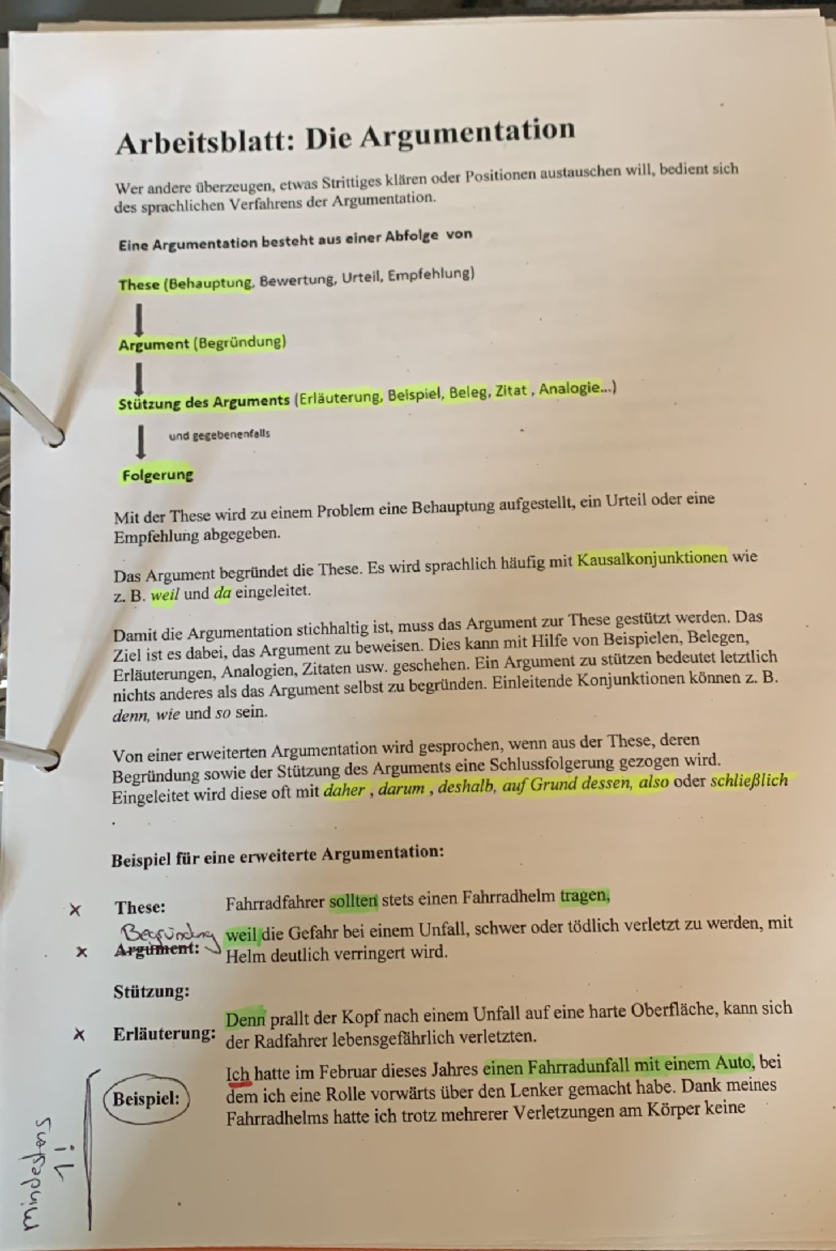 Deutsch Aufbau Argument 1 - Arbeitsblatt: Die Argumentation Wer andere überzeugen, etwas ...