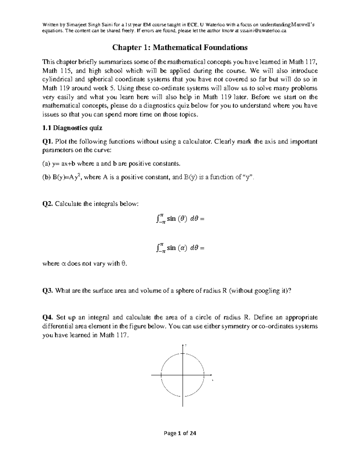 Chapter 1 Mathematical Foundations - equations. The content can be ...