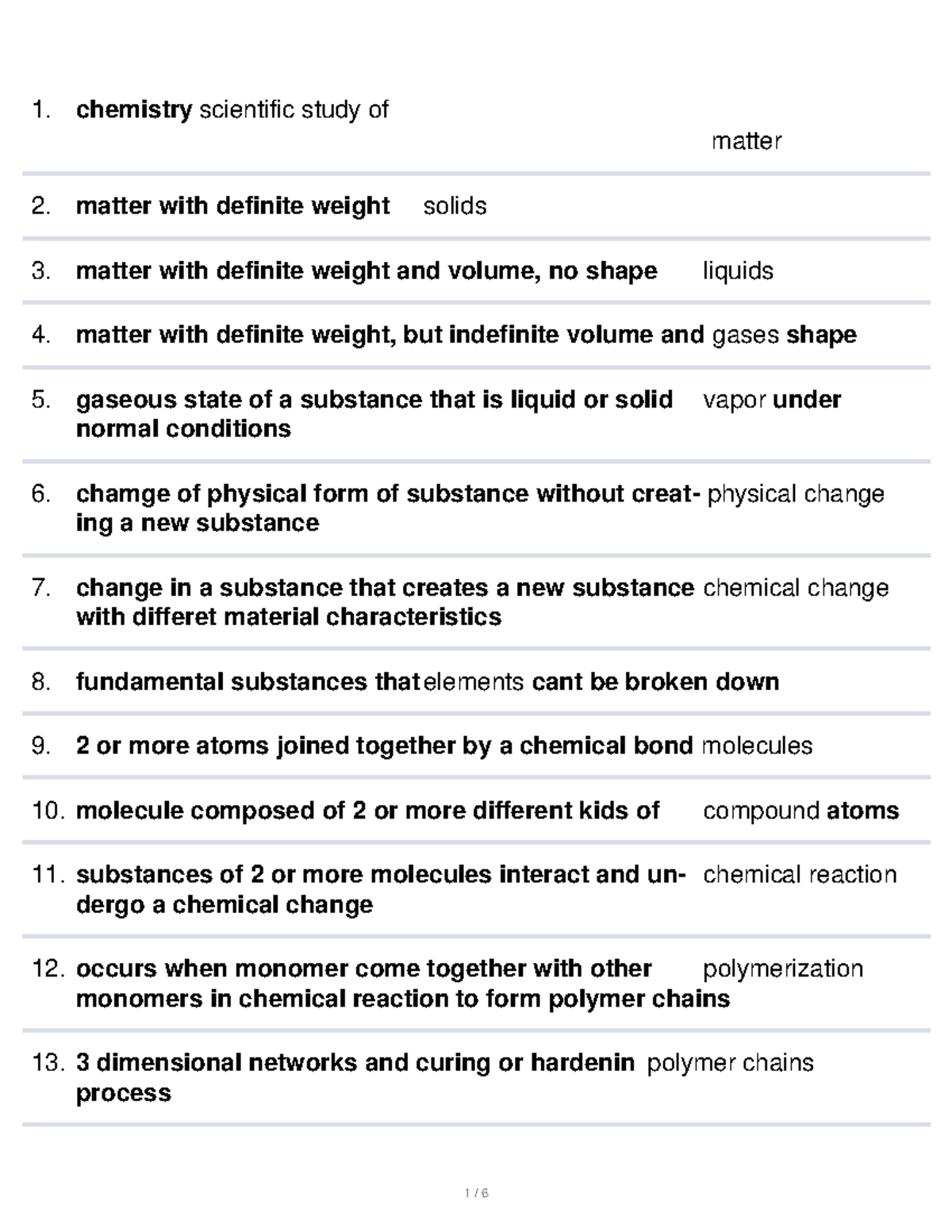 Chemistry notes 2 - chemistry scientific study of matter matter with ...