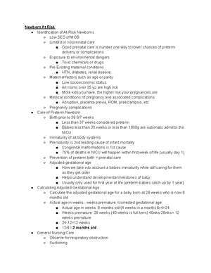 OB Class 9 - Lecture notes - PostPartum Normal Adaptations and ...