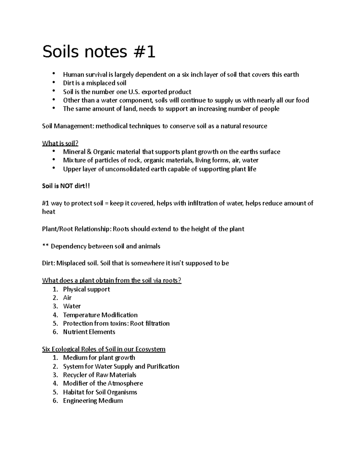 Soils notes #1 - RWM 2322 - ASU - Studocu