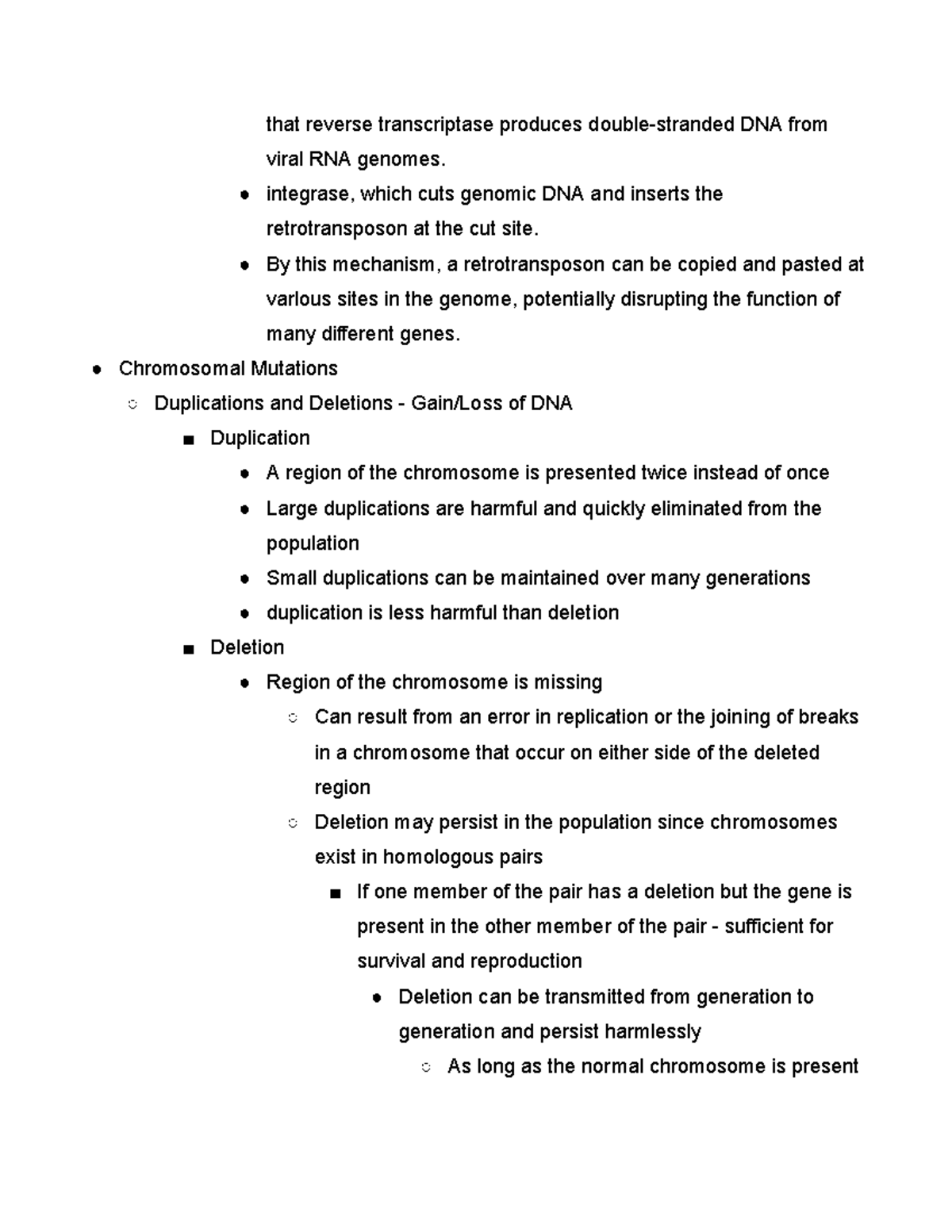Chromosome Mutations and Gene duplication - Studocu